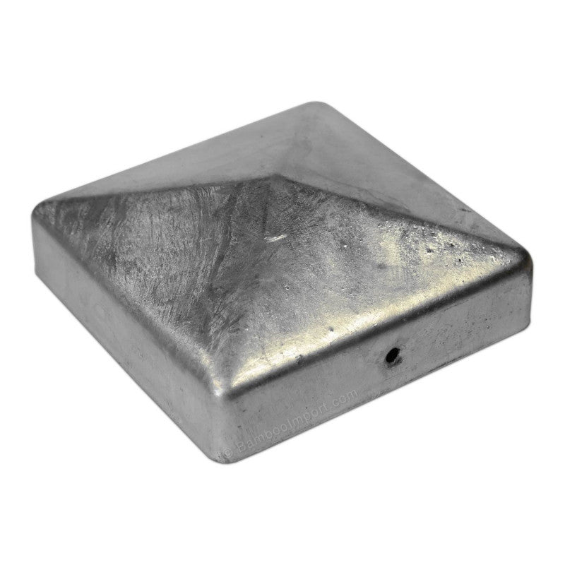Pyramid Post Cap Galvanized 91 x 91 mm | Moobba: UK Based Bamboo Supplier